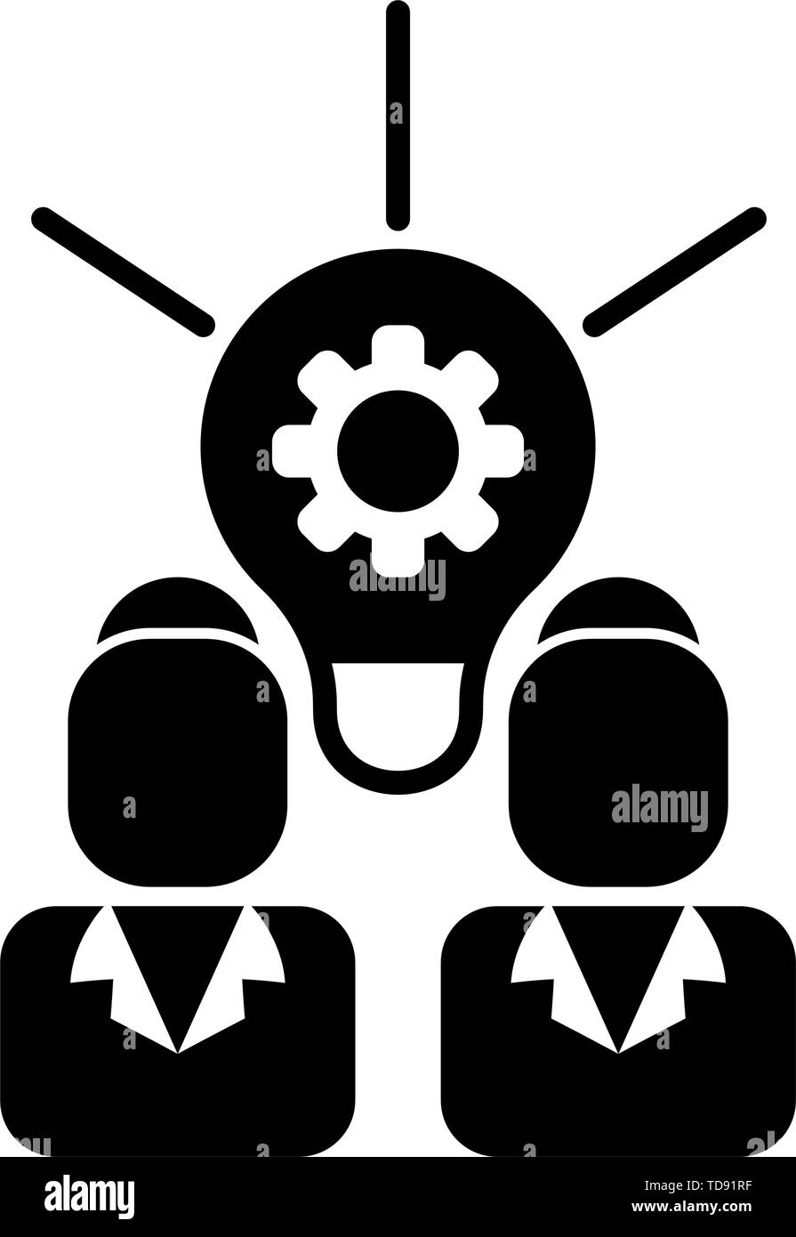 Isolated business teamwork icon on white background. Business concept ...