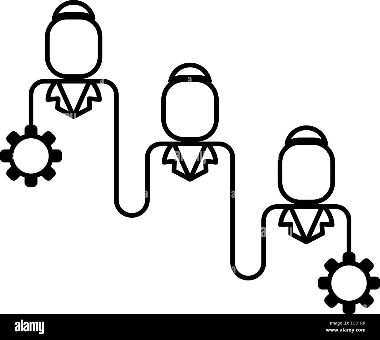 Isolated business teamwork icon on white background. Business concept ...