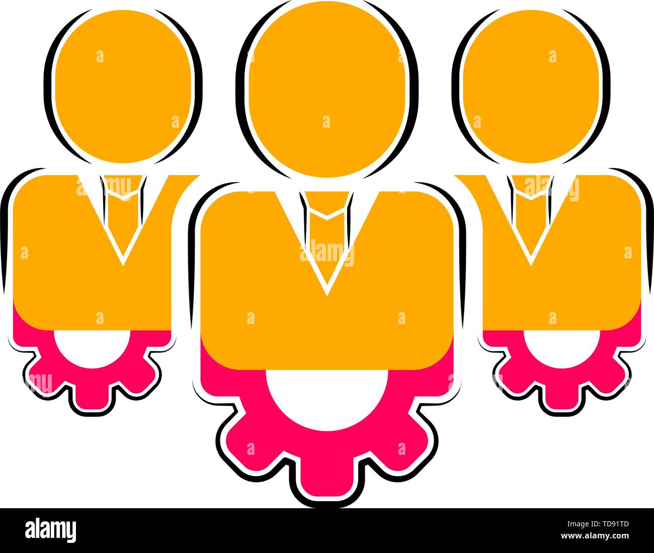 Colored business teamwork icon on white background. Business concept ...