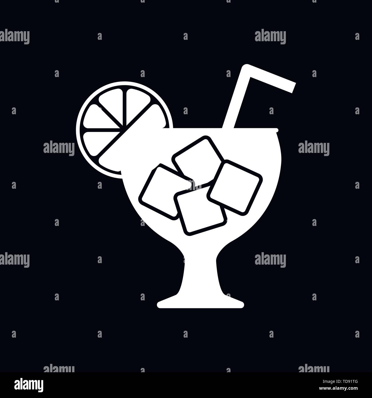 Cocktail icon vector, pictogram isolated on background Stock Vector ...