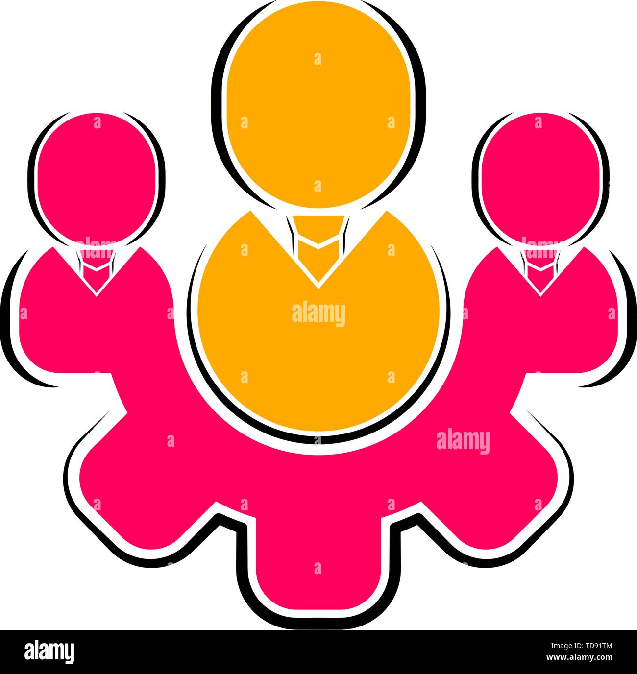 Colored business teamwork icon on white background. Business concept ...