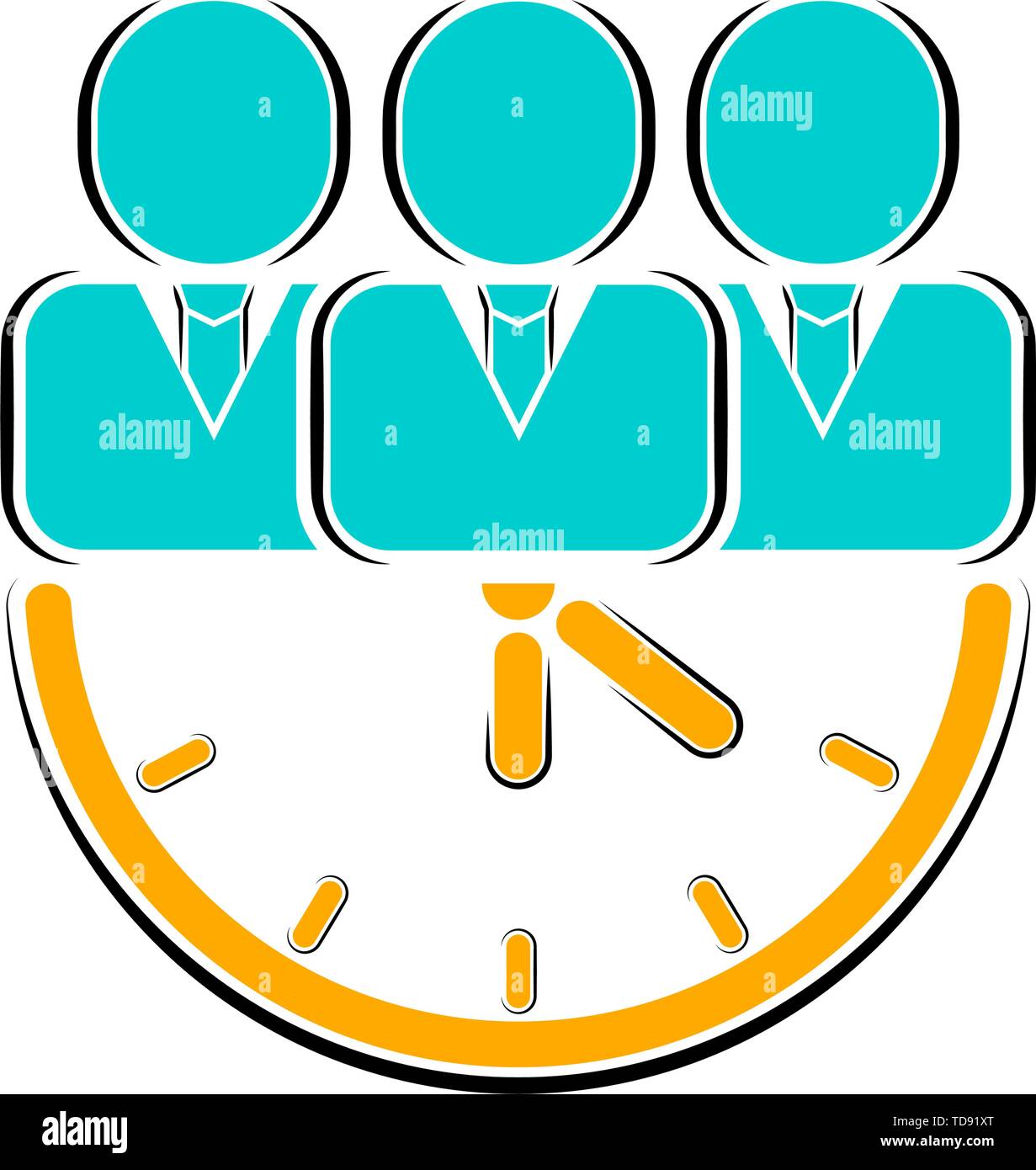 Colored business teamwork icon on white background. Business concept ...