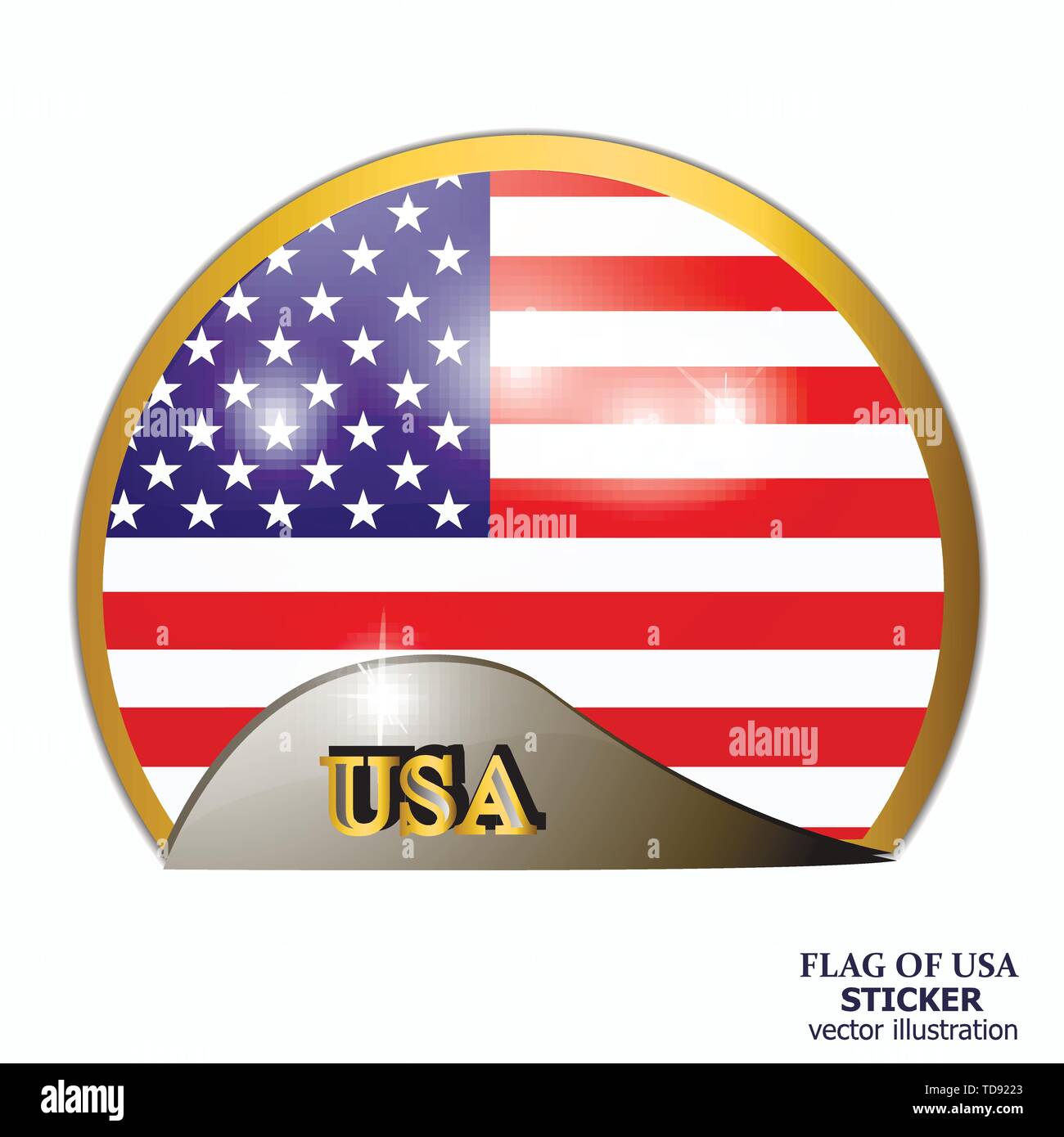 Made in USA sticker. Happy America day sticker. Illustration with white ...
