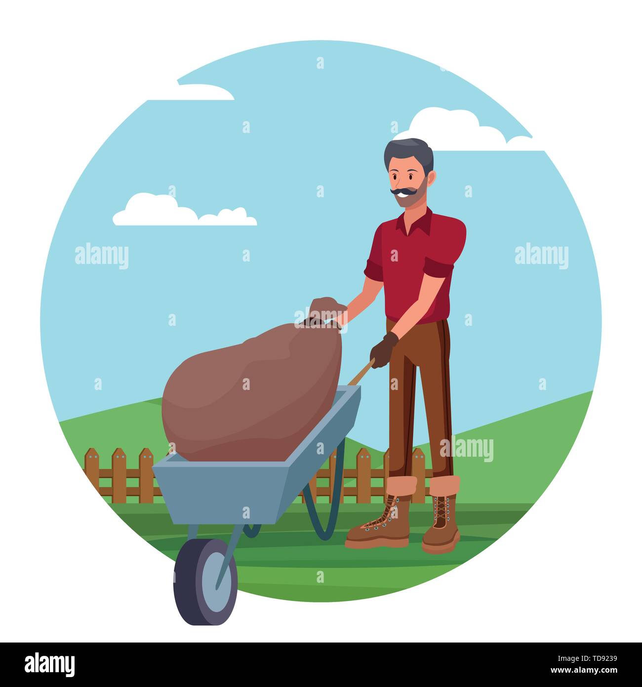 Farmer working in camp cartoon Stock Vector Image & Art - Alamy