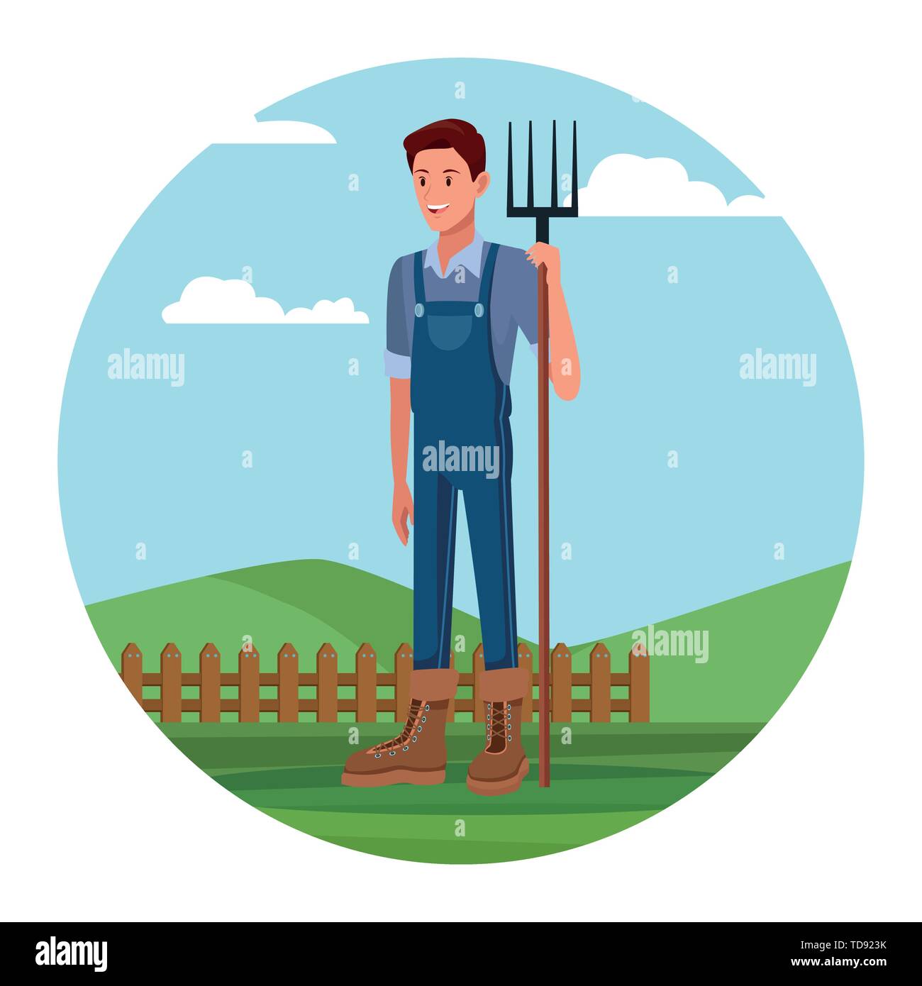 Farmer working in camp cartoon Stock Vector Image & Art - Alamy