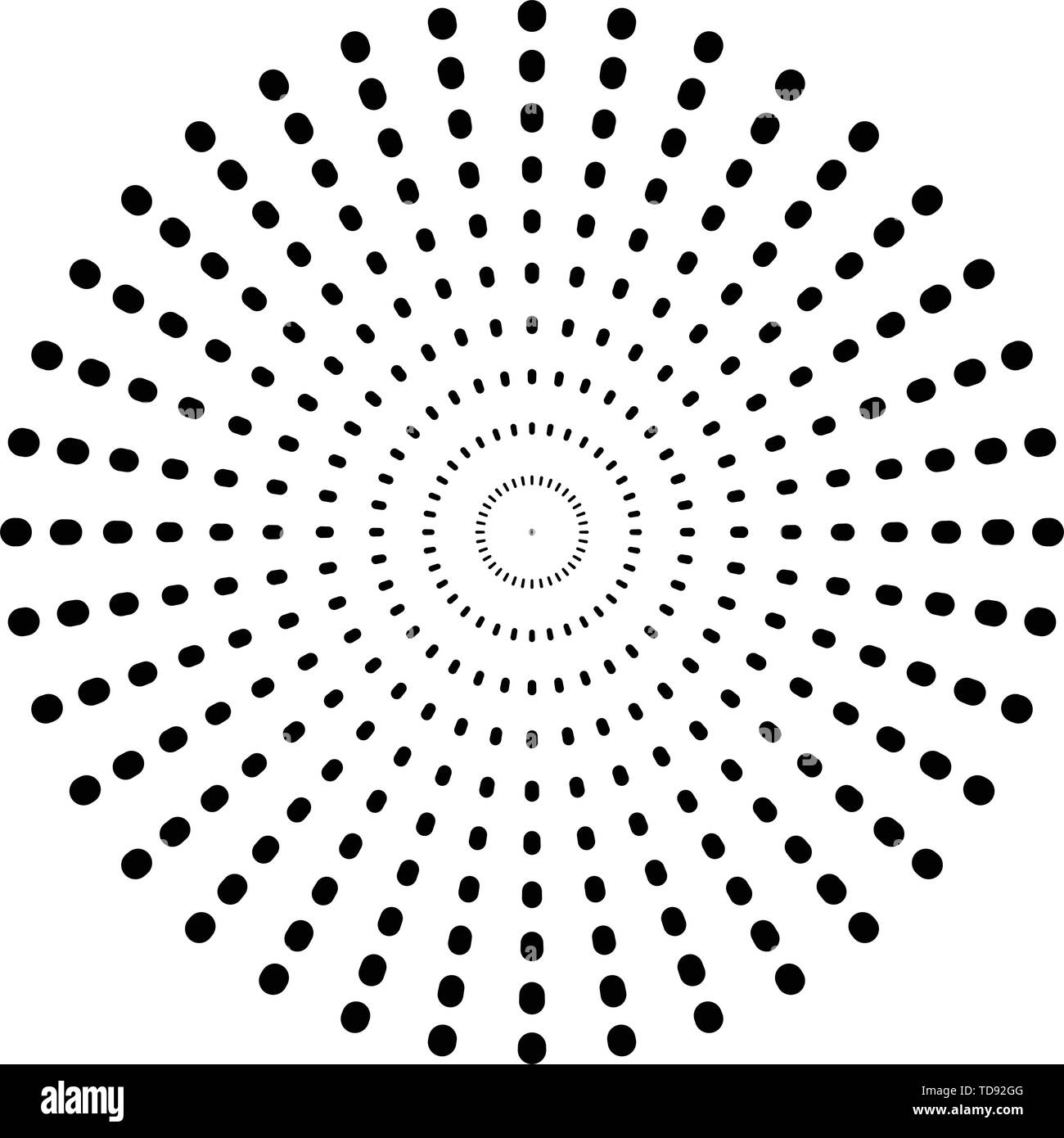 Radiating radial circle design element. Dashed circles Stock Vector ...