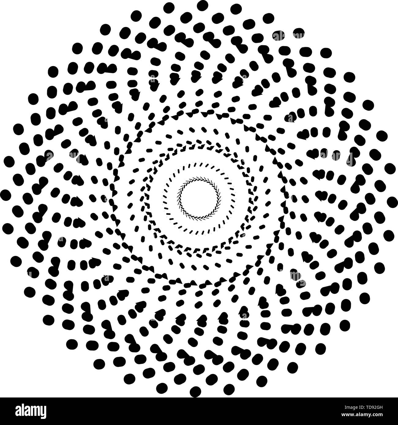Radiating radial circle design element. Dashed circles Stock Vector ...