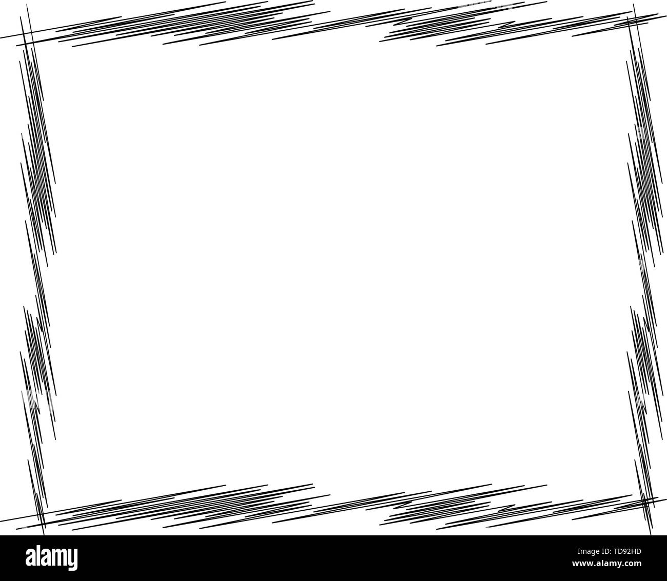 Sketch, scribble rectangular photo / picture frame with white space Stock Vector Image & Art - Alamy