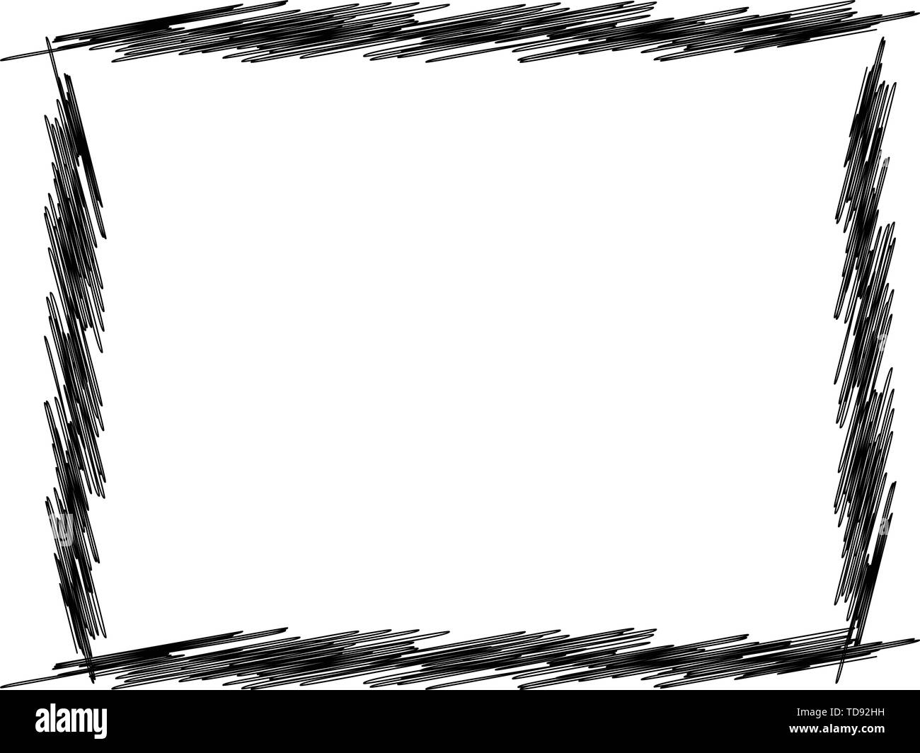 Sketch, scribble rectangular photo / picture frame with white space Stock Vector Image & Art - Alamy