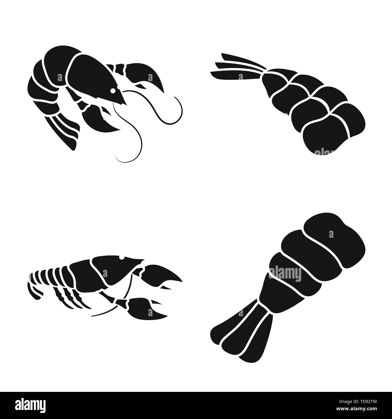 Vector design of meat and delicacy icon. Collection of meat and crab ...