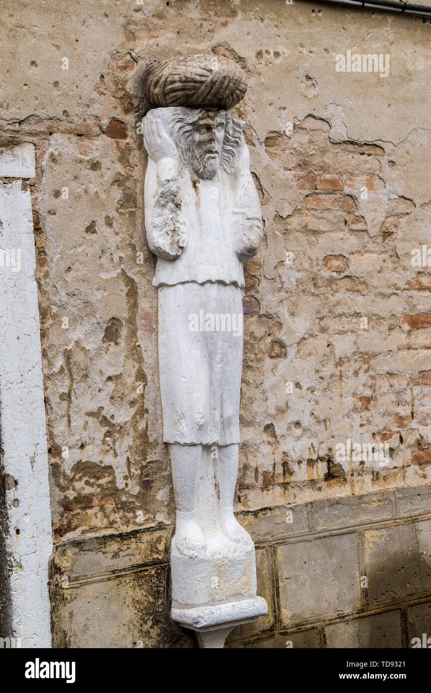 Statues of the Mastelli brothers, known as the Mori (Moreans), 12th ...