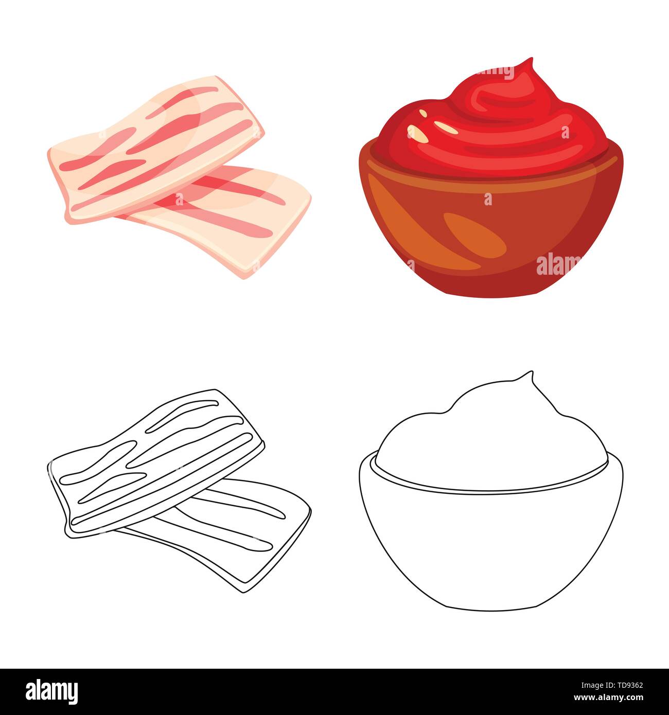 Isolated object of taste and product sign. Collection of taste and ...