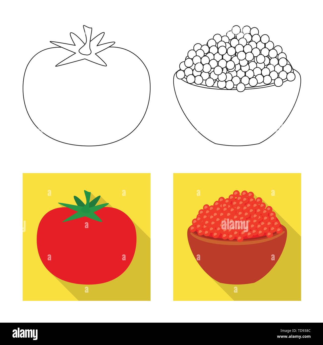 Red salmon fish caviar spices Stock Vector Images - Alamy