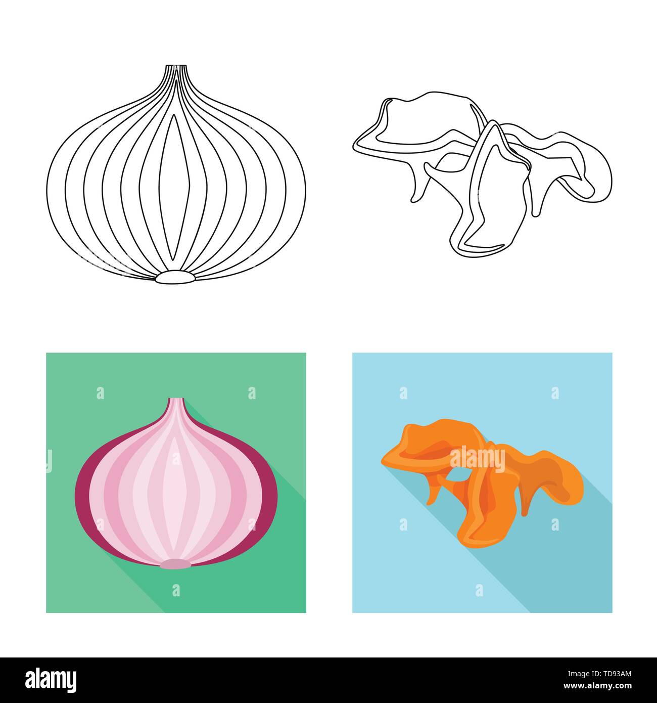 Vector illustration of taste and product symbol. Set of taste and ...