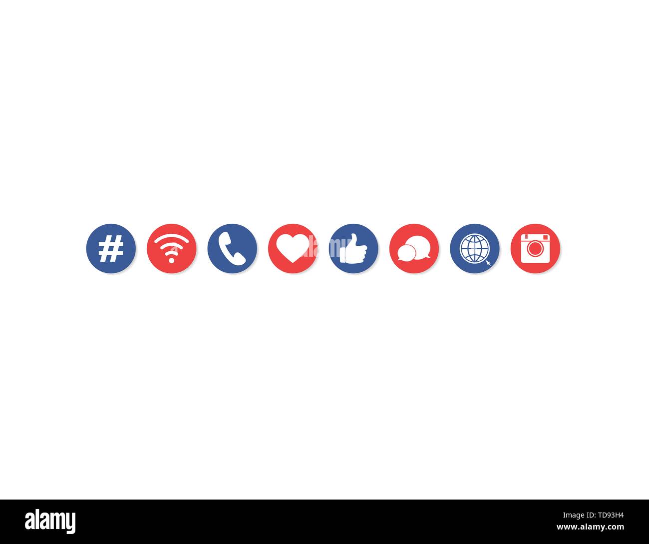 Internet web social media icons set. vector Stock Vector Image & Art ...