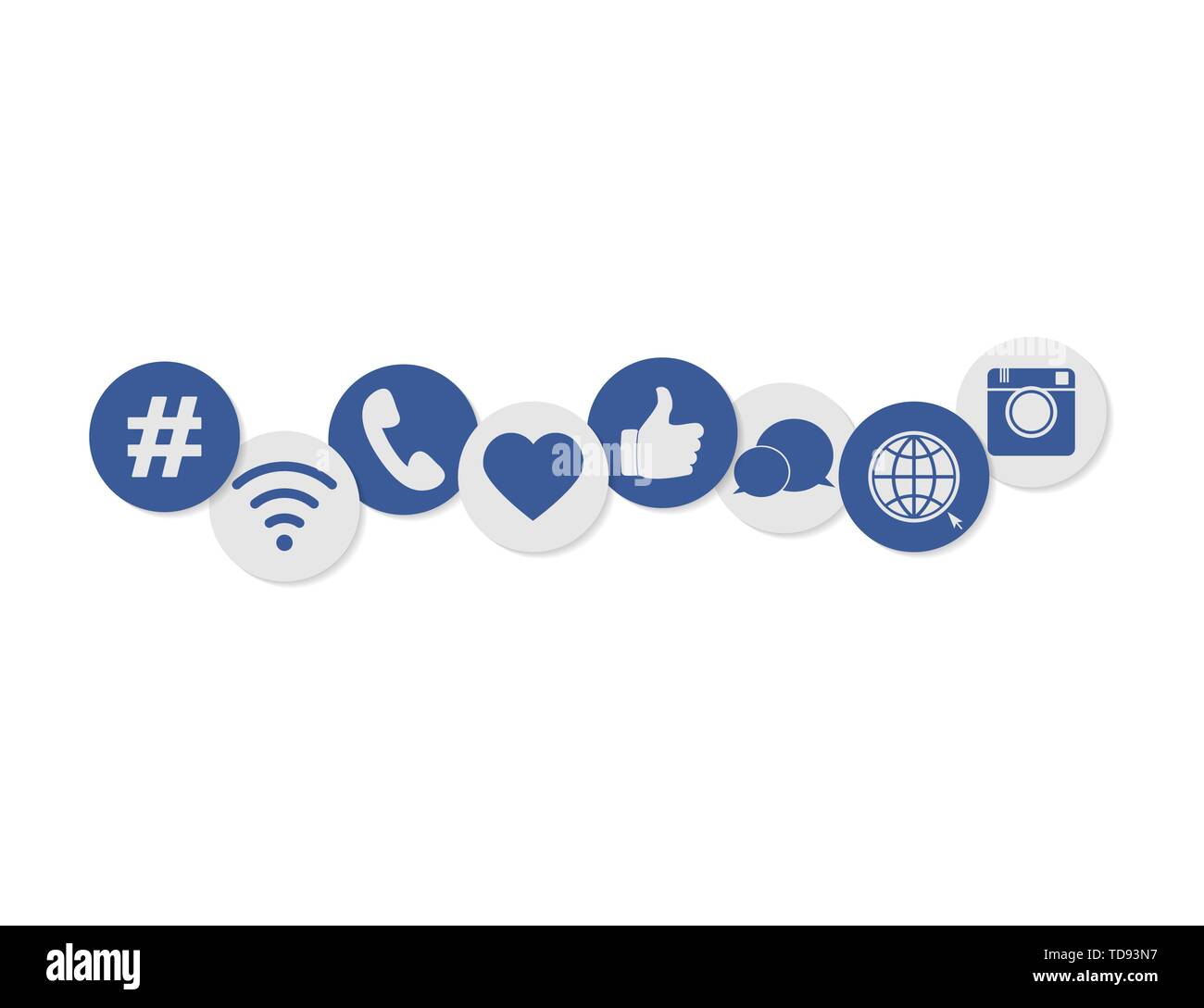 Internet web social media icons set. vector Stock Vector Image & Art ...