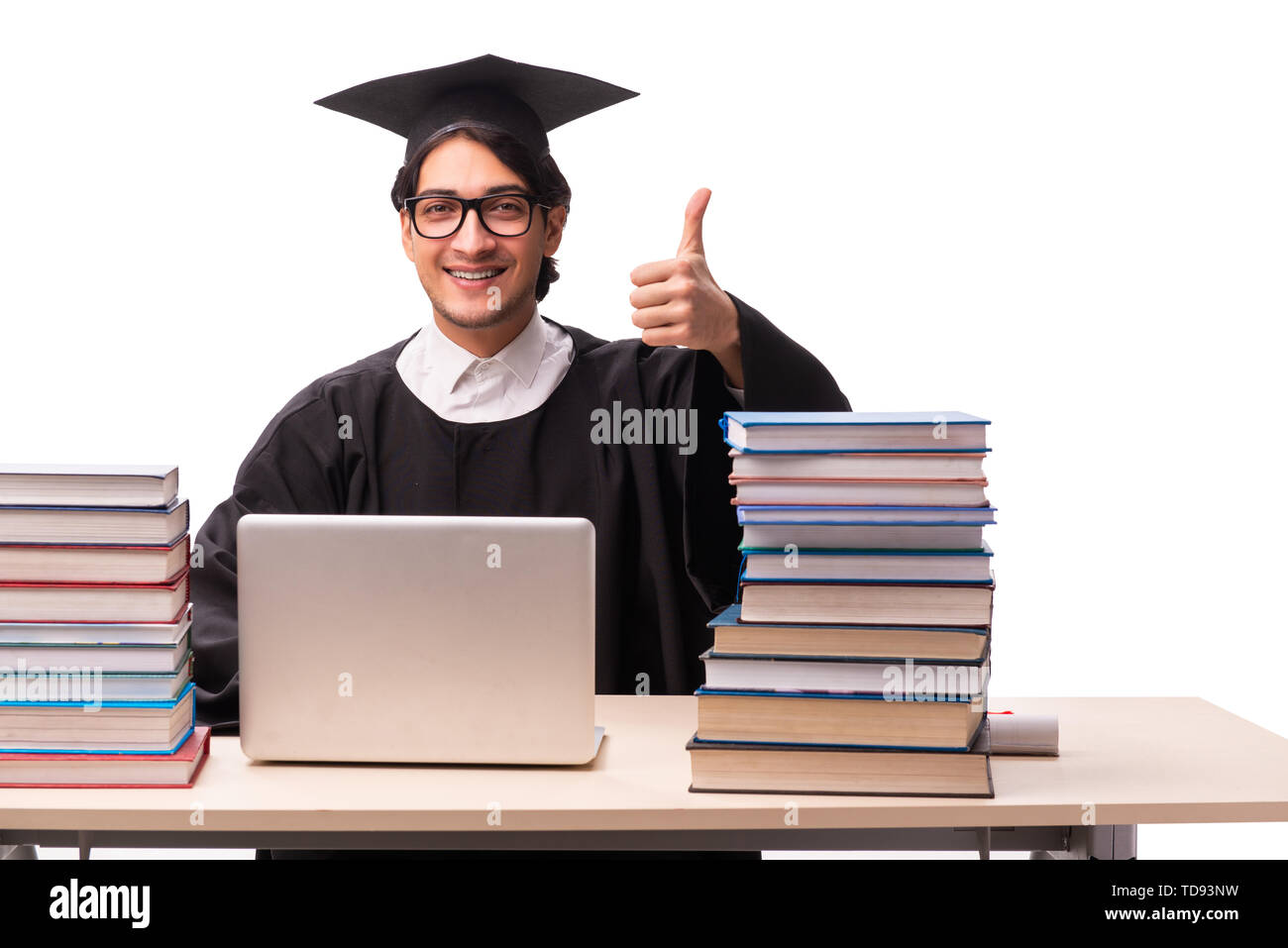 Young handsome student isolated on white Stock Photo - Alamy