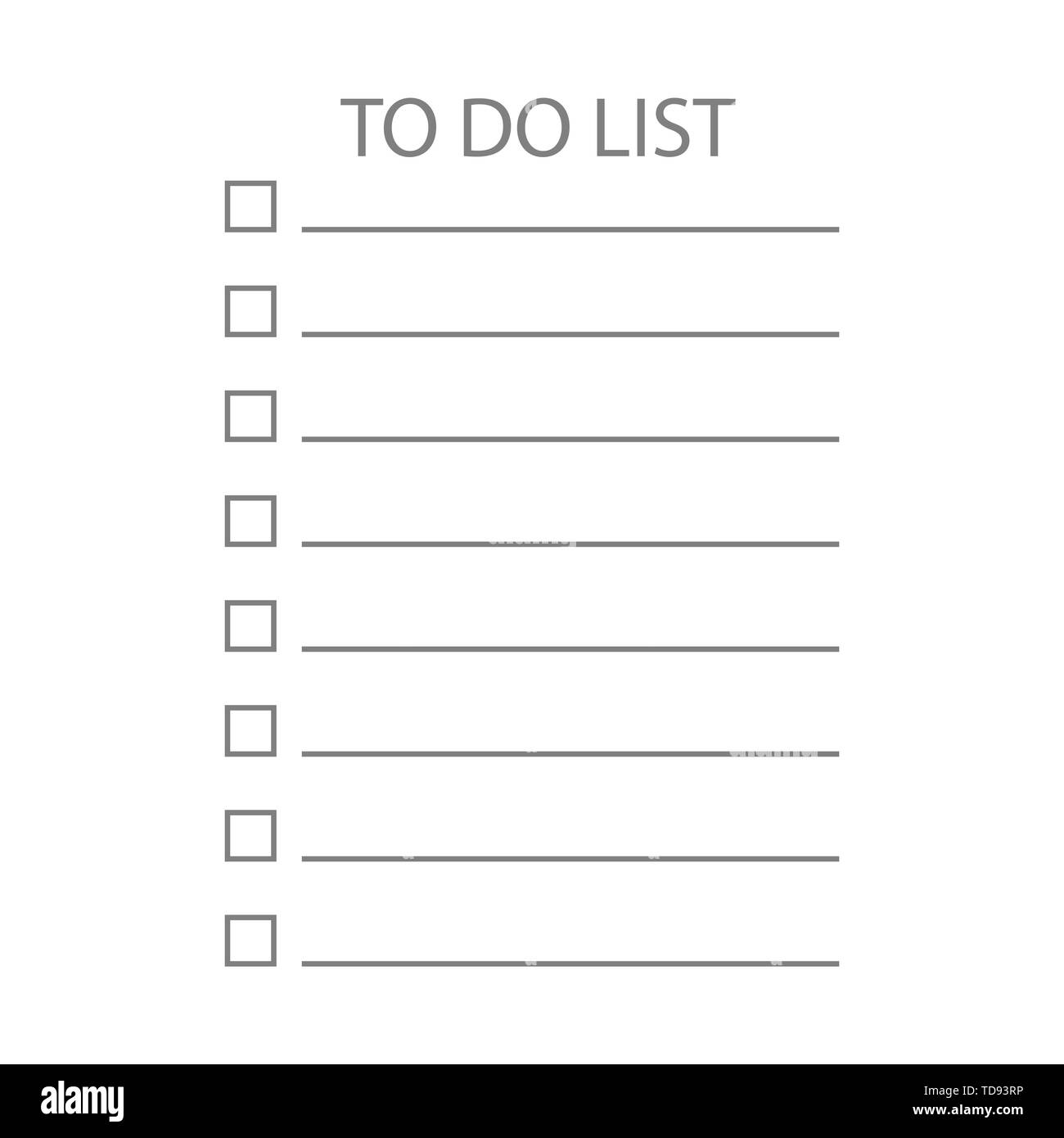 To do list paper list. Vector eps10 Stock Vector Image & Art - Alamy
