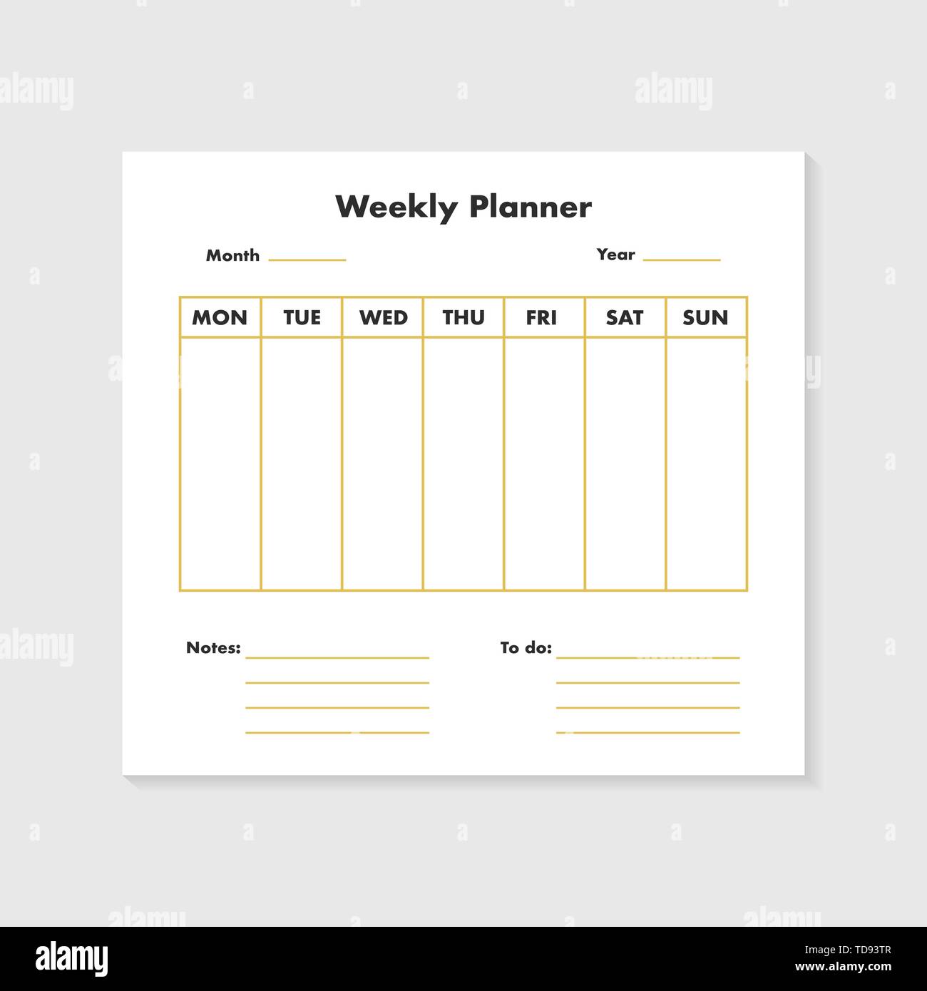 Weekly planner list background. Vector eps10 illustration Stock Vector ...