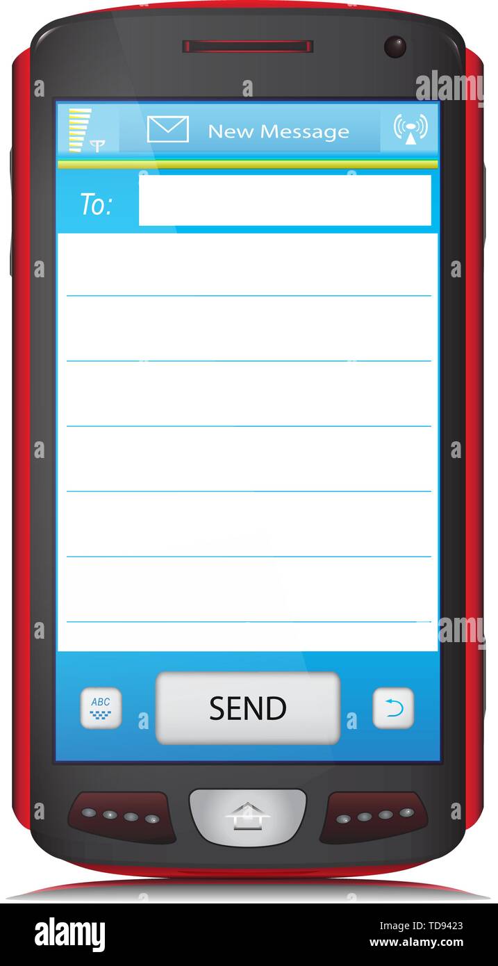 Close up typing text phone Stock Vector Images - Alamy