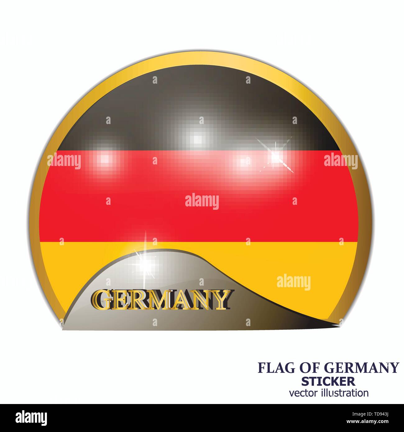 Made in Germany sticker. Happy Germany day sticker. Bright button with ...