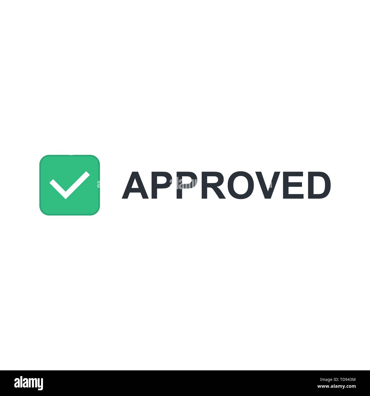 Approved icon symbol isolated on white background Stock Vector Image ...