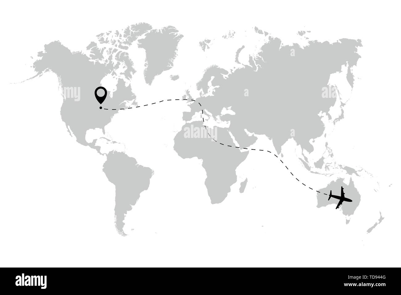 Africa flight path Stock Vector Images - Alamy