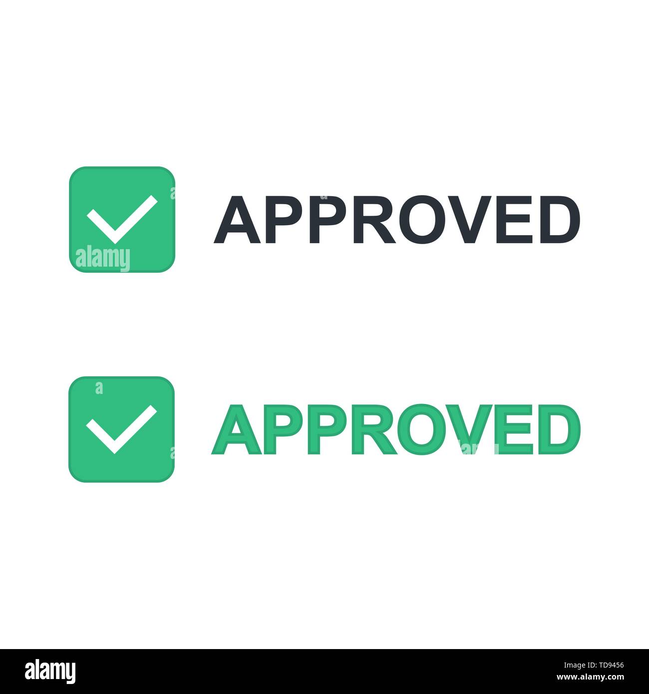 Approved icon symbol isolated on white background Stock Vector Image ...