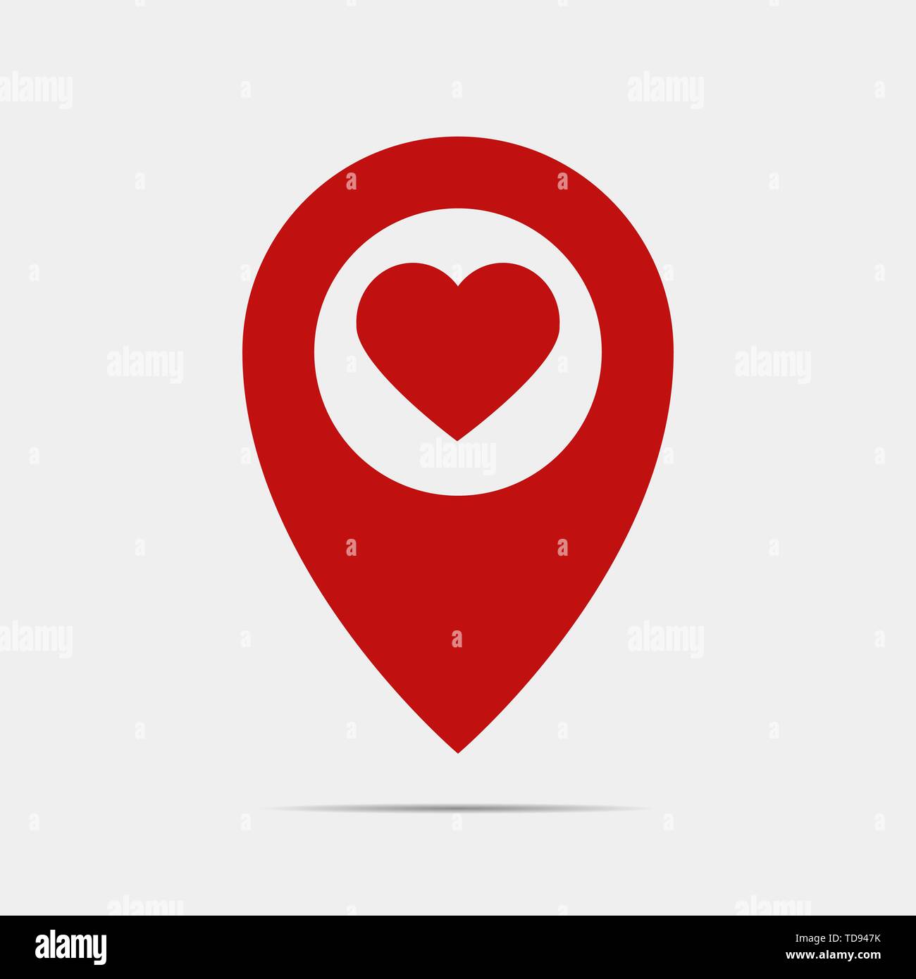 Heart in gps mark hi-res stock photography and images - Alamy