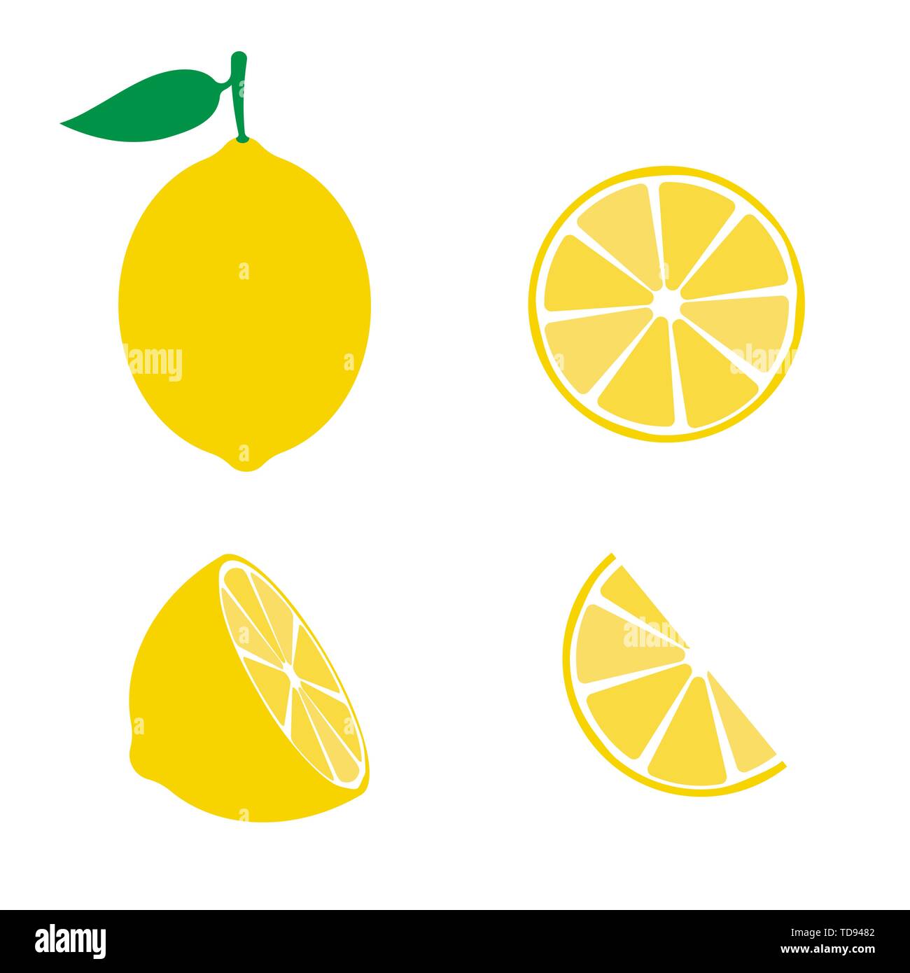 Lemon fruit icons symbols set. Vector eps10 Stock Vector Image & Art ...
