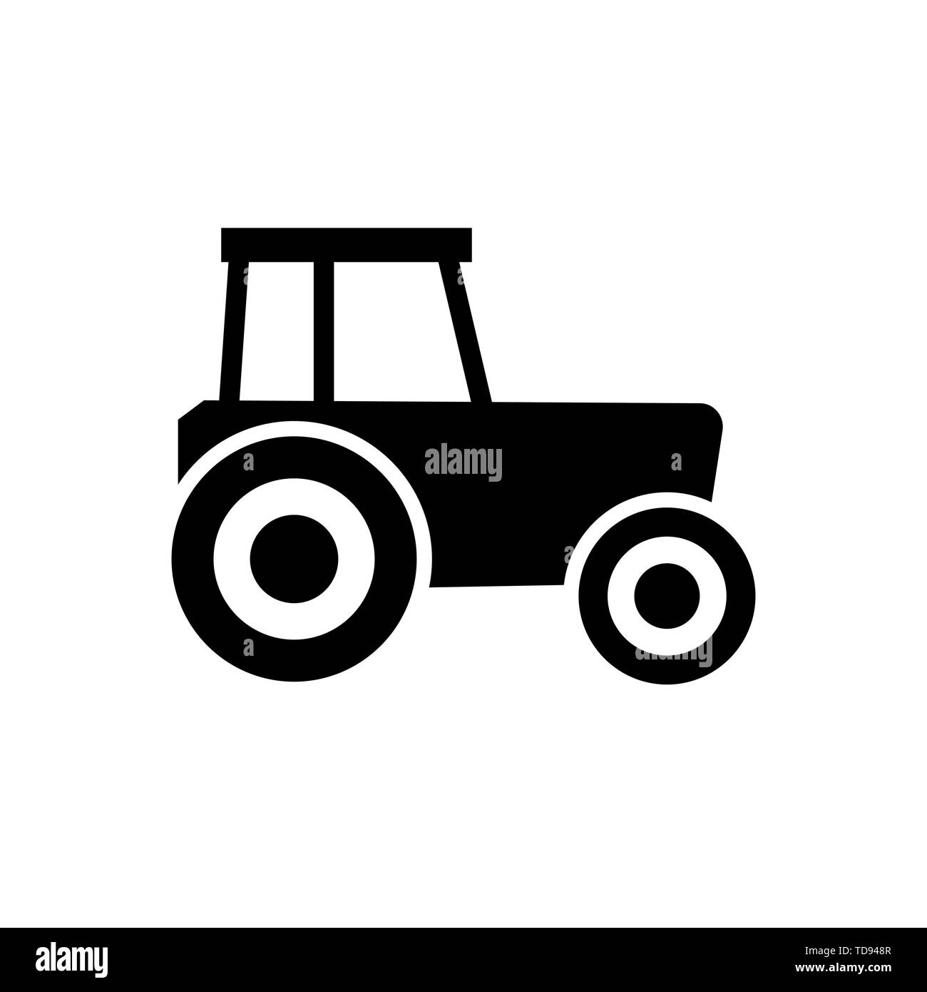 Tractor icon symbol isolated on white background Stock Vector Image ...