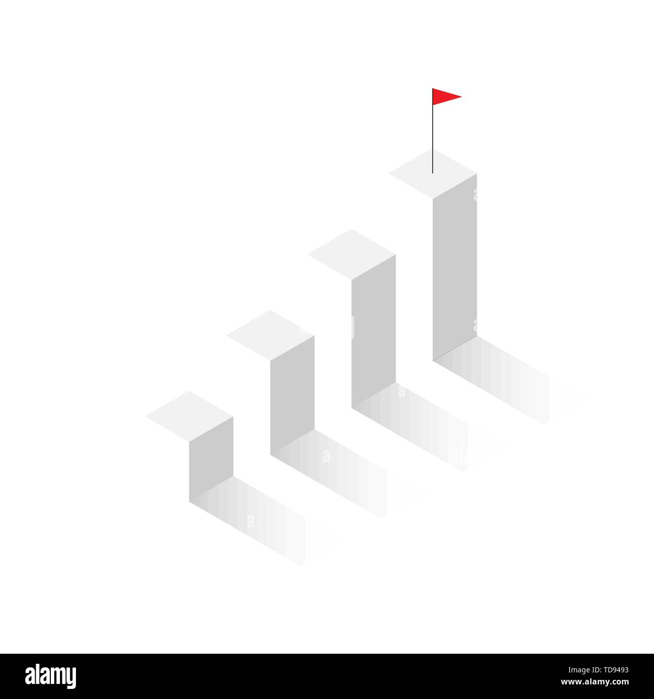 3d isometric column graph illustration. Vector eps10 Stock Vector Image ...