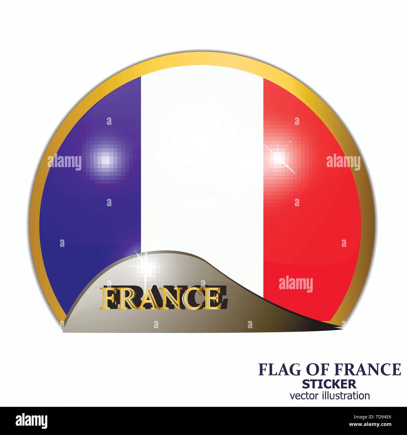 Made in France sticker. Banner illustration with flag. Bright sticker ...