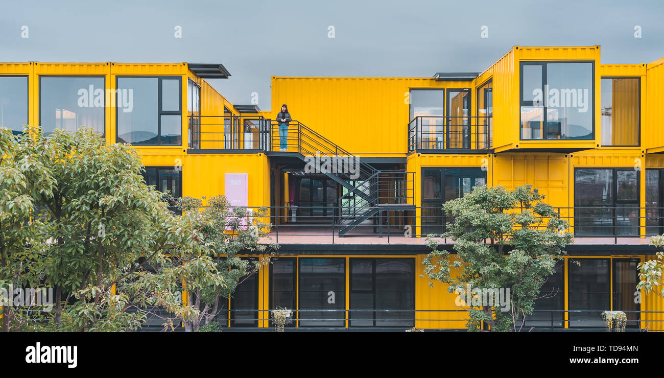 Container office building Stock Photo - Alamy