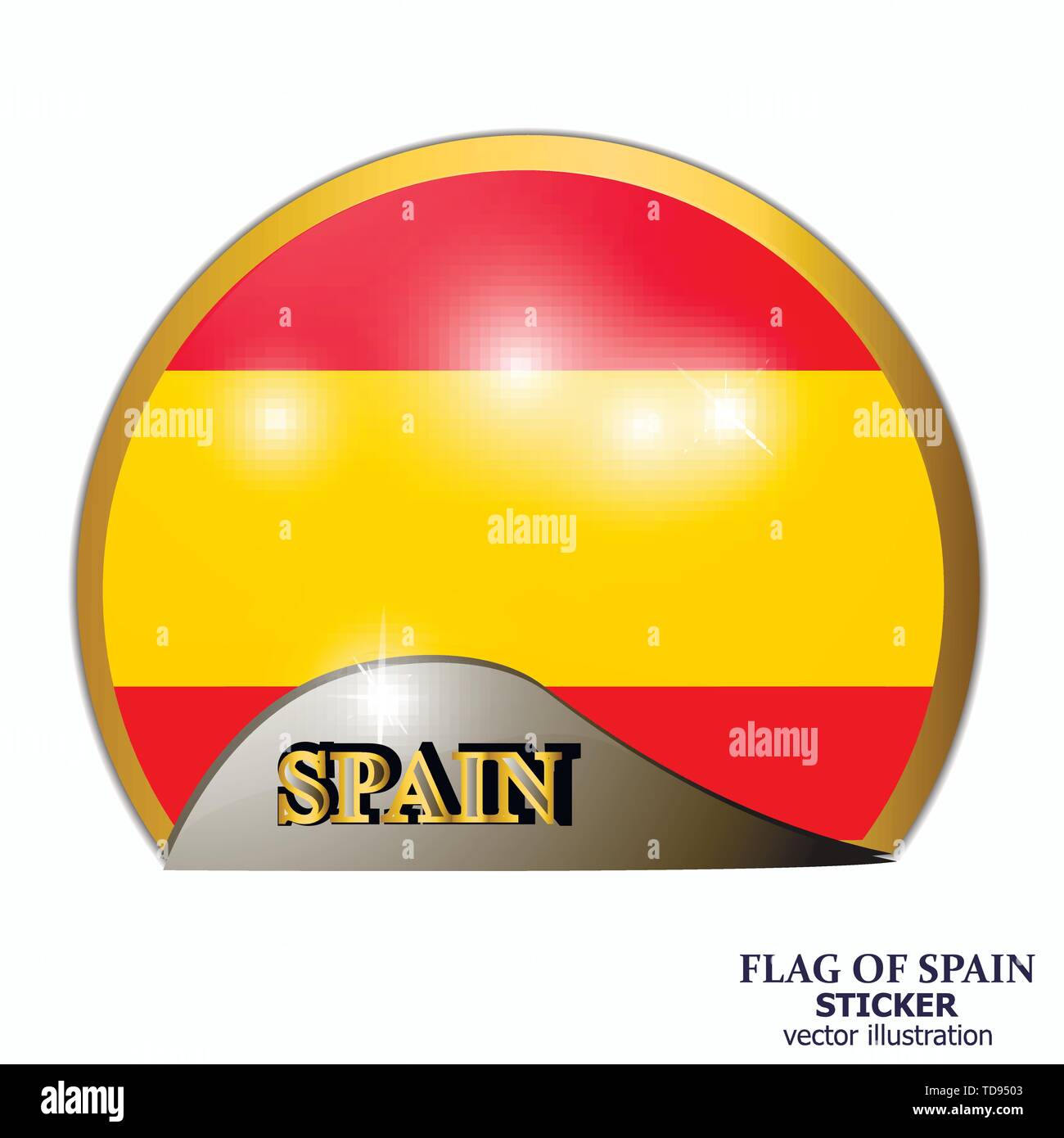 Made in Spain sticker. Happy Spain day sticker. Bright background with ...
