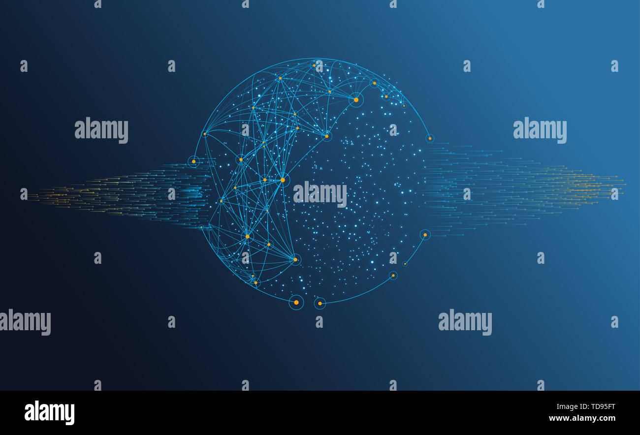 Dot line connected abstract sphere. Big data concept design Stock Photo ...