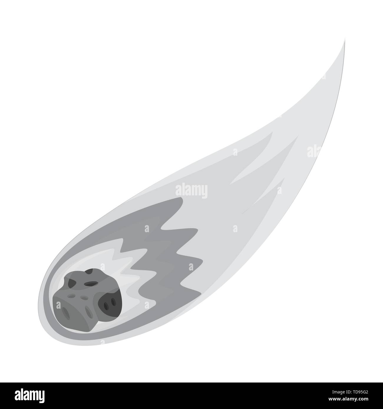Vector illustration of comet and asteroid logo. Collection of comet and ...