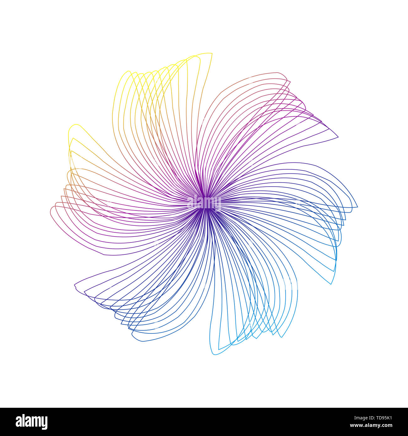 Color line contour petals abstract graphics Stock Photo - Alamy