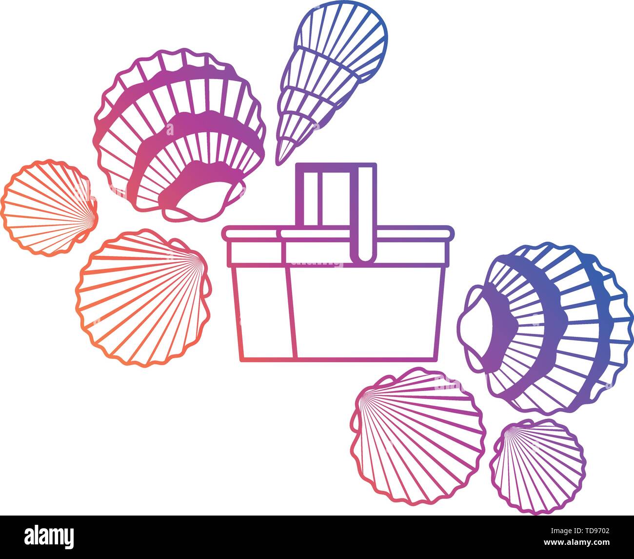 Hamper picnic basket cartoon Stock Vector Images - Alamy