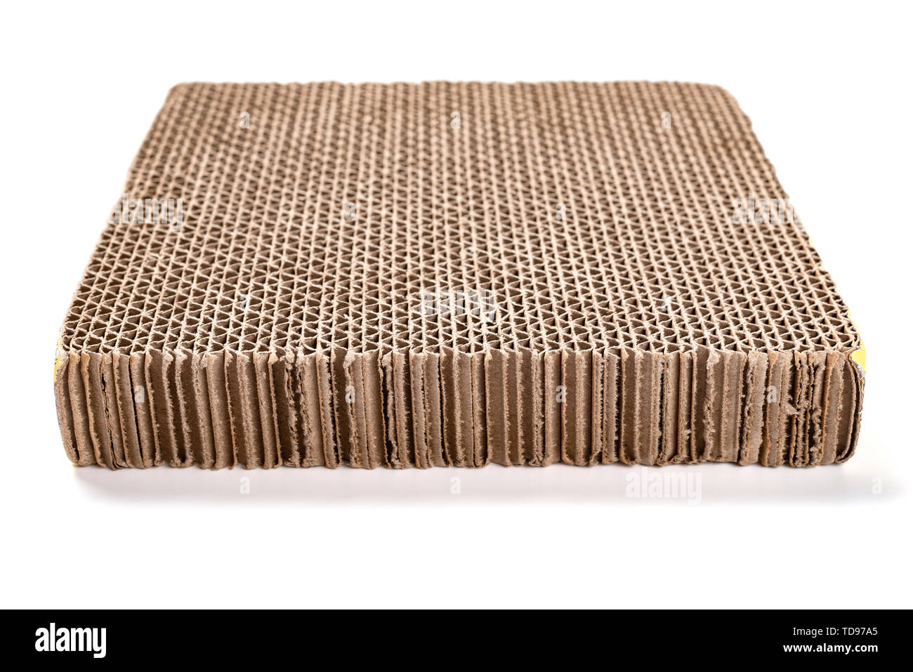 side view cardboard corrugated block on white background Stock Photo ...
