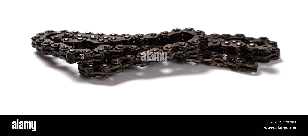 mechanical chain for motorbike or bicycle on white background Stock ...