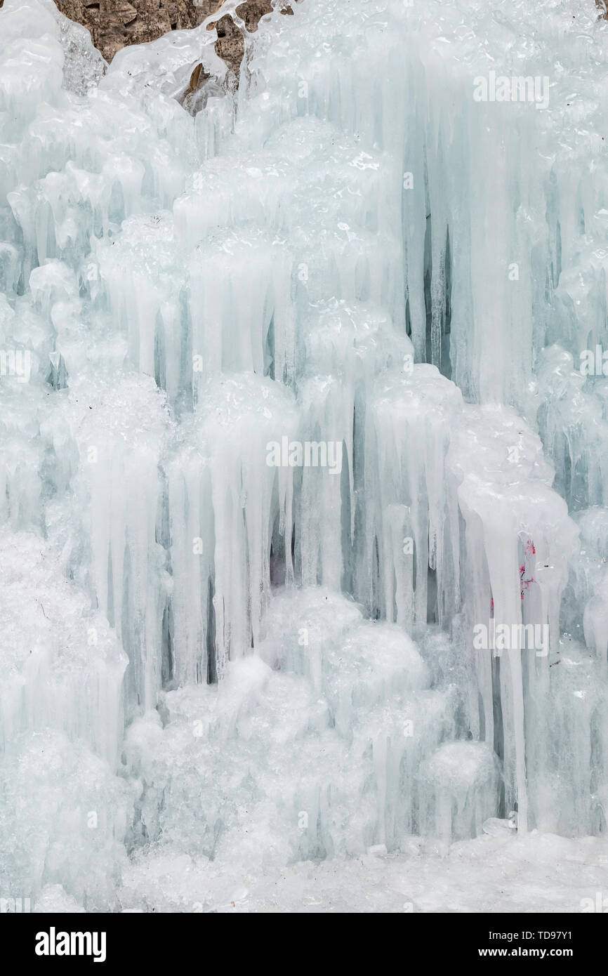 The strange landscape of winter --Ice hanging Stock Photo - Alamy