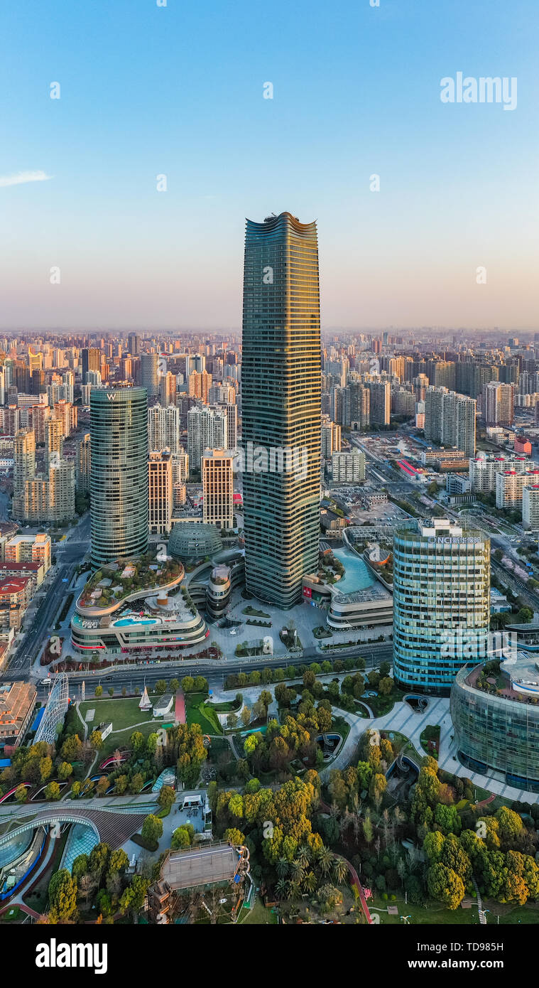 aerial shot of the first high-rise building magnolia building in ...
