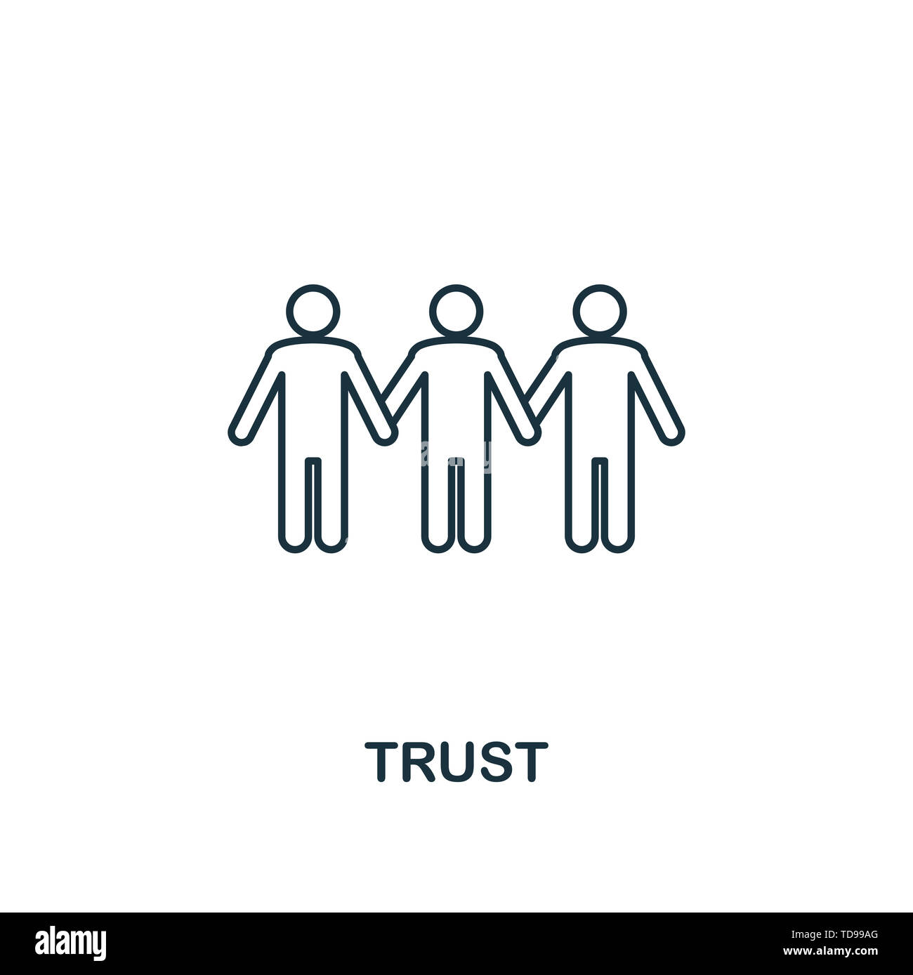 Trust icon. Thin line design symbol from business ethics icons ... Trust icon. Thin line design symbol from business ethics icons ...