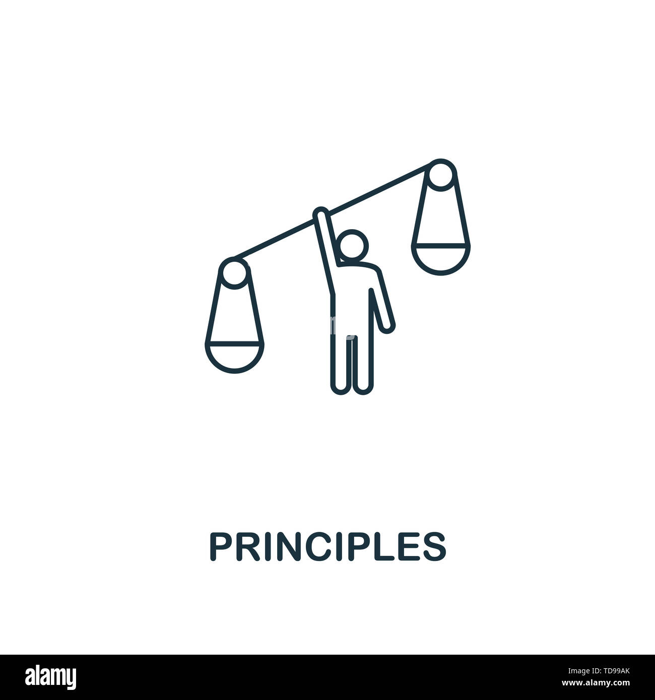 Principles icon. Thin line design symbol from business ethics icons ...