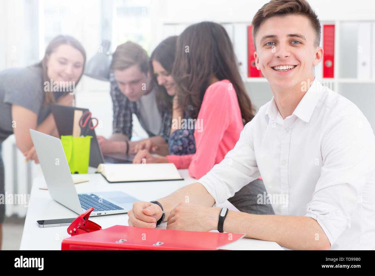 Advertising teamwork people concept. Partnership Stock Photo - Alamy