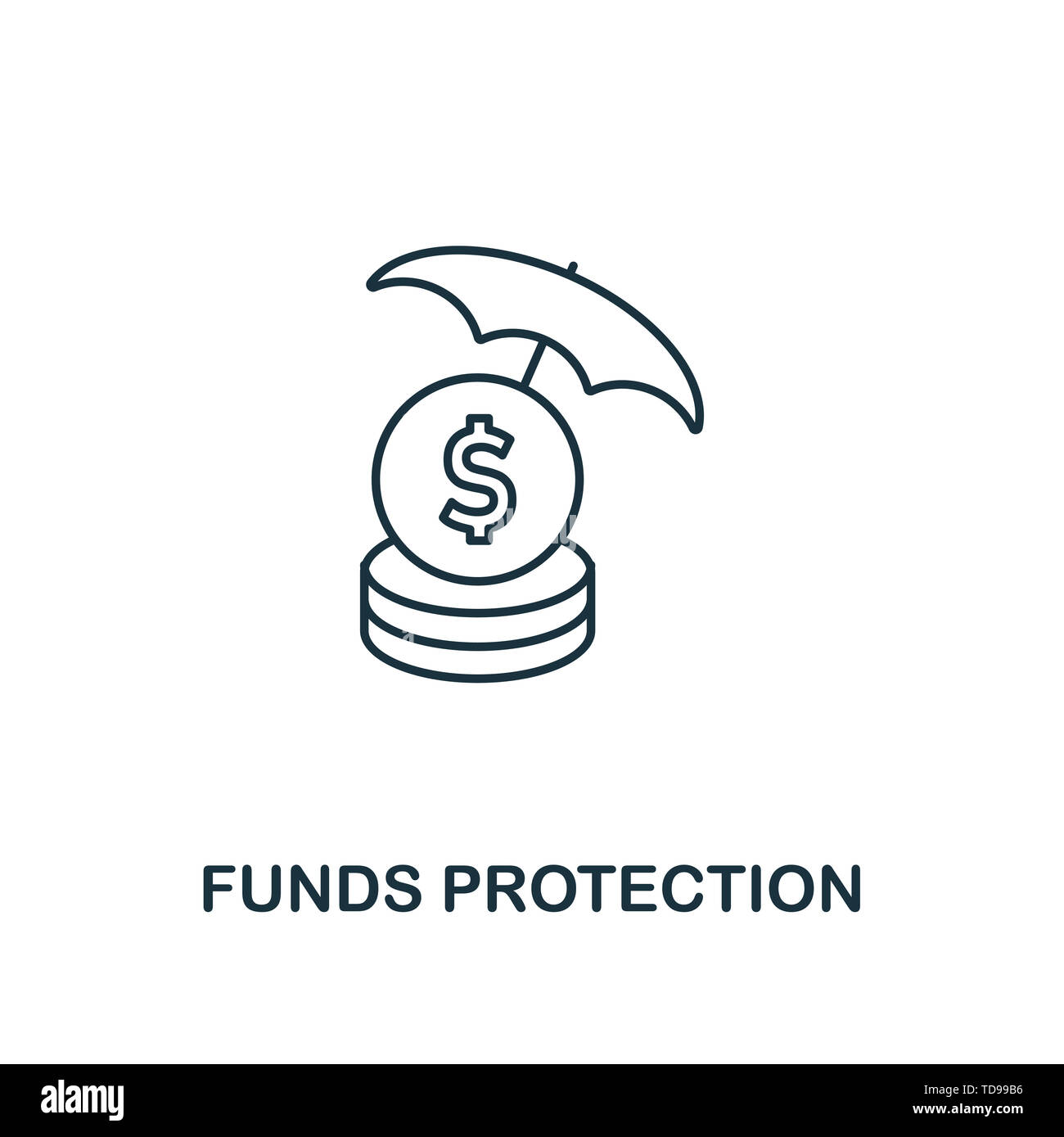 Funds Protection icon. Thin line design symbol from business ethics ...