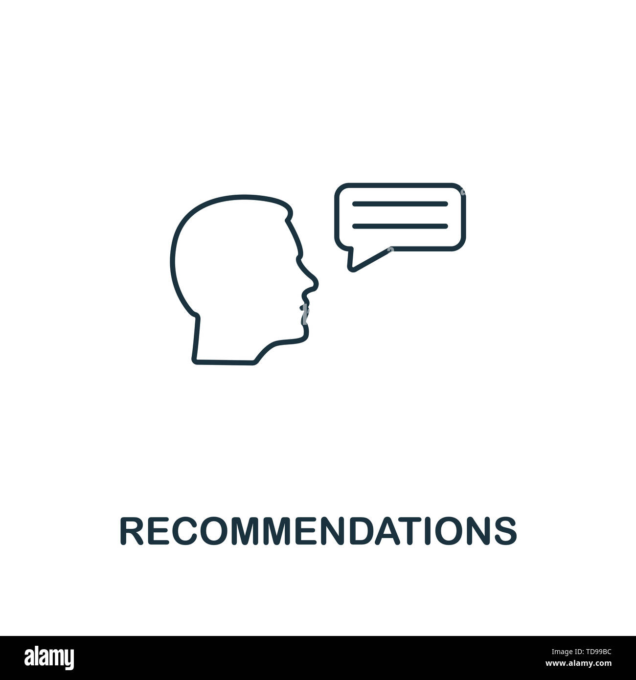 Recommendations icon. Thin line design symbol from business ethics ...