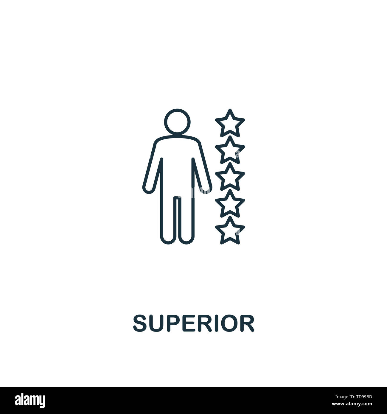 Superior icon. Thin line design symbol from business ethics icons ...
