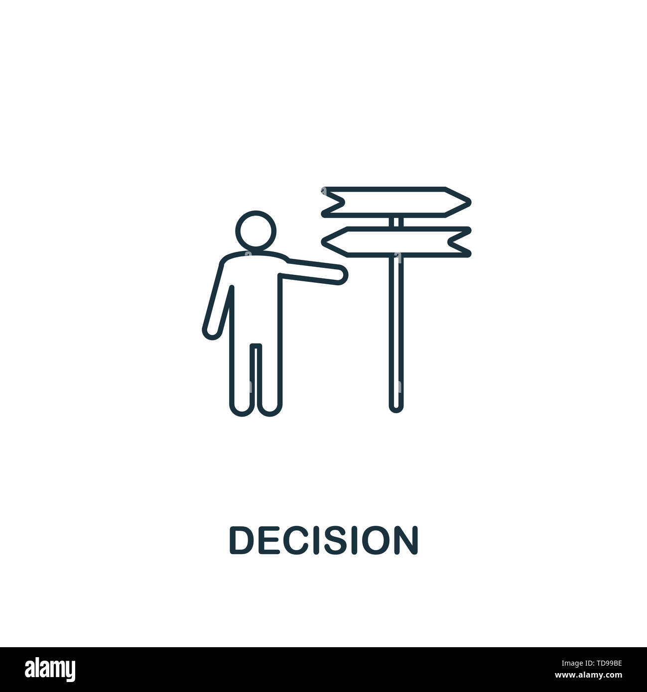 Decision icon. Thin line design symbol from business ethics icons ...